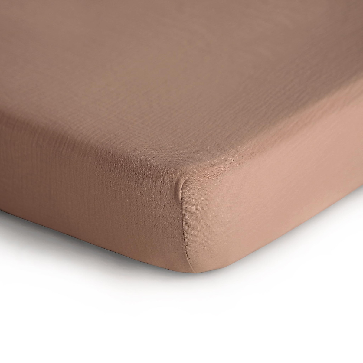 mushie Extra Soft Muslin Fitted Crib Sheet | 192 Thread Count | 28"x 52"(Natural)