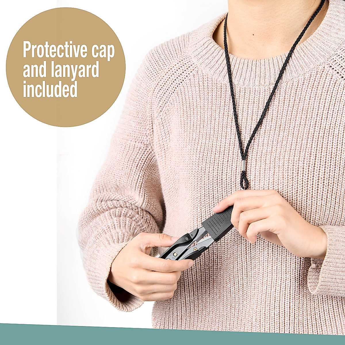 Beaditive Premium Thread Snips - Thread, Yarn, Embroidery Snipper for Sewing, Quilting, Knitting, Jewelry Making - High-Carbon Steel Blades with Protective Cap and Lanyard