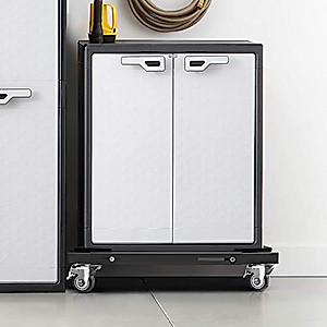 SPACECARE Mobile Roller with 2 Locking Wheels - Adjustable Furniture Dolly with Steady Steel Frame Washing Machine Stand Black Refrigerator Base Moving Cart