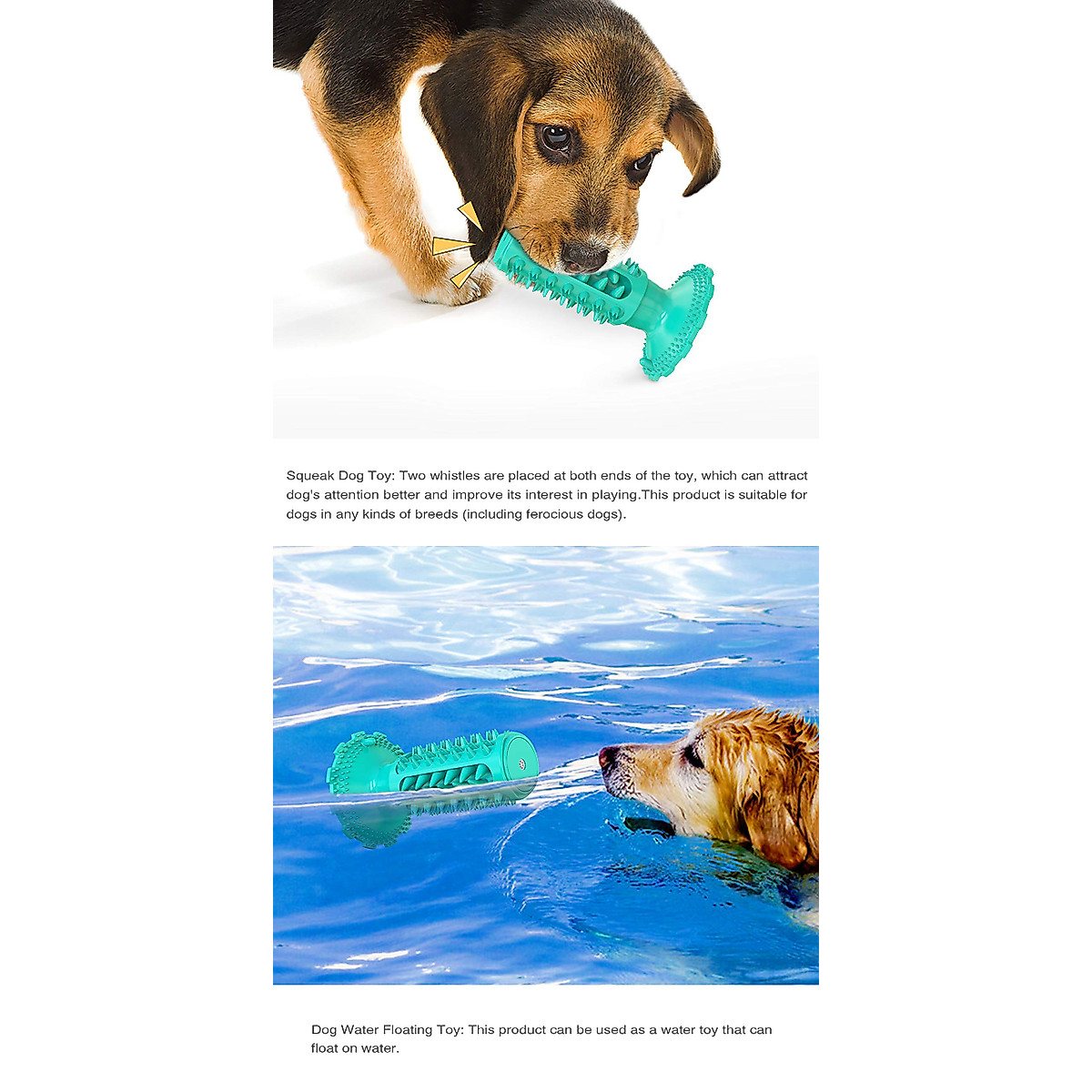 Dog Toothbrush Chew Toy Puppy Toys Teeth Cleaning Stick Natural Rubber Dental Care Toothbrush, Dog Toys （for Medium and Large Dogs）