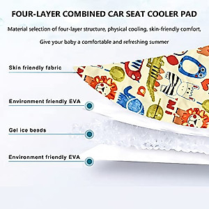 Baby Gel Car Seat Cooler Pad, Summer Chair Ice Cushion, Seat Cooler Mat,Multifunctional Baby Cushion Suitable for Stroller, Baby Dining Chair, Child Safety Seat with Stroller Universal Mosquito Net