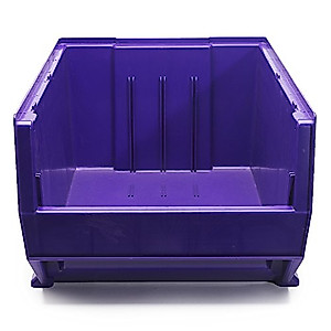 YumJunkie Purple Plastic Storage Container - Stack and Lock Stacking Bins - Toy & Tool Industrial Storage Container