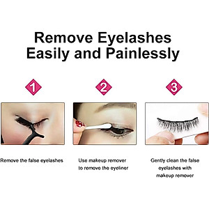 AOMIG Magnetic Eyelashes with Eyeliner Kit, 5 Pairs Natural Look False Eyelashes with Applicator, Waterproof Eyeliner Reusable Fake Lashes for Makeup Eyelashes Extension Black