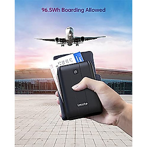 imuto 100W Laptop Power Bank,27000mAh USB C Power Delivery Portable Charger with Dual USB-C PD (100W&60W) & 2 USB-A (15W&QC3.0 18W) Battery Pack for MacBook Air/Pro, HP, Dell, Lenovo,Steam Deck,Tablet