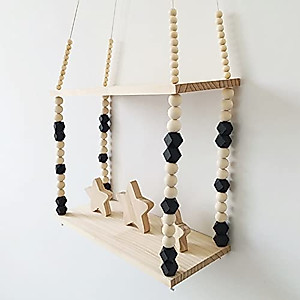 LEAQU Storage Shelf Practical Wall Hanging Organizer Shelf Floating Board Decor Simple Installation No Rough Edge Black