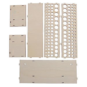 Cyrank Artist Paint Brush Holder, 67 Holes Paintbrush Holder Stand for Pencils Makeup Brushes Wooden Paint Brush Holder Paint Brushes Dryer Holder Desk Watercolor Brush Organizer Detachable