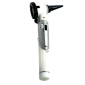 Mini Fiber Optic Otoscope White (Pocket Size) Ent Diagnostic Set with 1 Replacement Bulb Cynamed