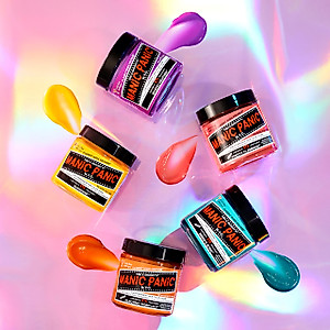 MANIC PANIC Electric Tiger Lily Orange Hair Dye – Classic High Voltage - Semi Permanent Bright Orange Neon Hair Color That Glows In Black Light - Vegan, PPD, Ammonia Free (4oz)