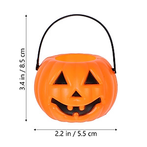 NUOBESTY Halloween Candy Bucket, 8pcs Small Halloween Pumpkin Bucket Trick or Treat Bucket Pail Water Bucket Party Candle Holder |3.35 x 2.17 x 1.77 inches