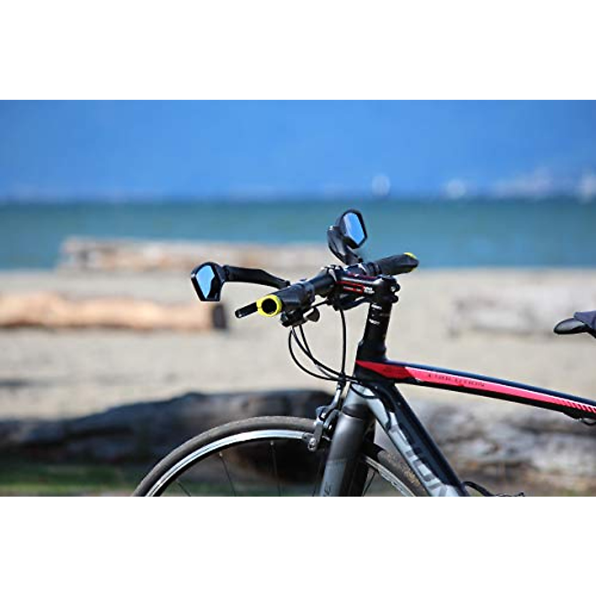 Hafny NEW Handlebar Bike Mirror, HD,Blast-resistant, E-bike Mirror, Glass Lens, HF-MR095 (Silver Left)