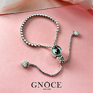 GNOCE Custom Photo Charm Bead Sterling Silver Special Love for You Personalized Picture Charm Rose Gold fit All Bracelets Necklaces (Silver)