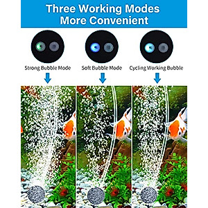 NFESOLAR Aquarium Air Pump Oxygenator, 2.5W Solar Air Pump with 2 Air Bubble Stones, Solar Pond Aerator up to 120 Gallons 3 Mode&No Noise Solar Aerator for Pond Stock Tank Fishing Hydroponics