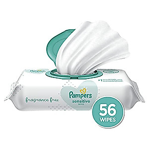 Pampers Sensitive Wipes Travel Pack 56 Count, (Pack of 8)