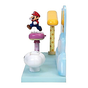 Super Mario Cloud World Diorama Set with 2.5" Running Mario Action Figure