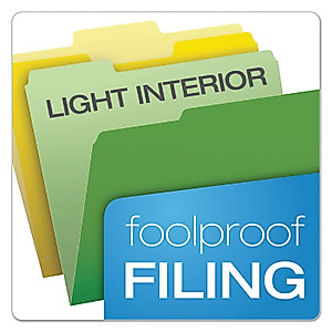 Pendaflex 84370 File Folders with Erasable Tabs, 1/3 Cut Top Tab, Letter, Assorted (Pack of 30)