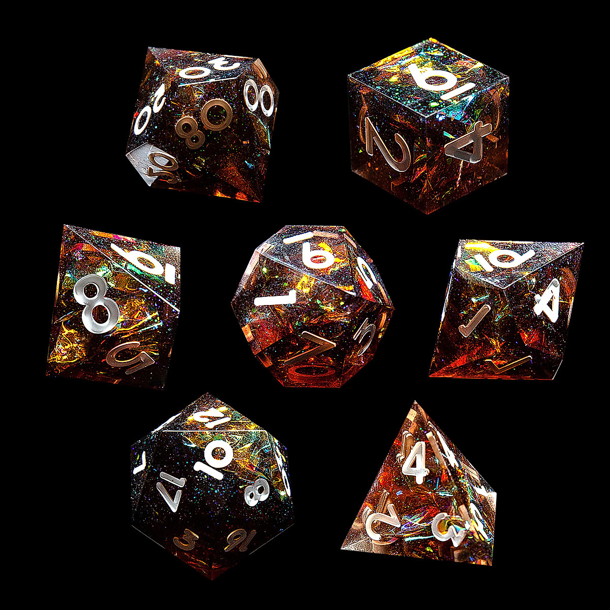 DND Dice Set Dice Set for Dungeons and Dragons Sharp Edge DND Dice Resin DND Dice Polyhedral Dice Set DND Dice Set Sea Magic