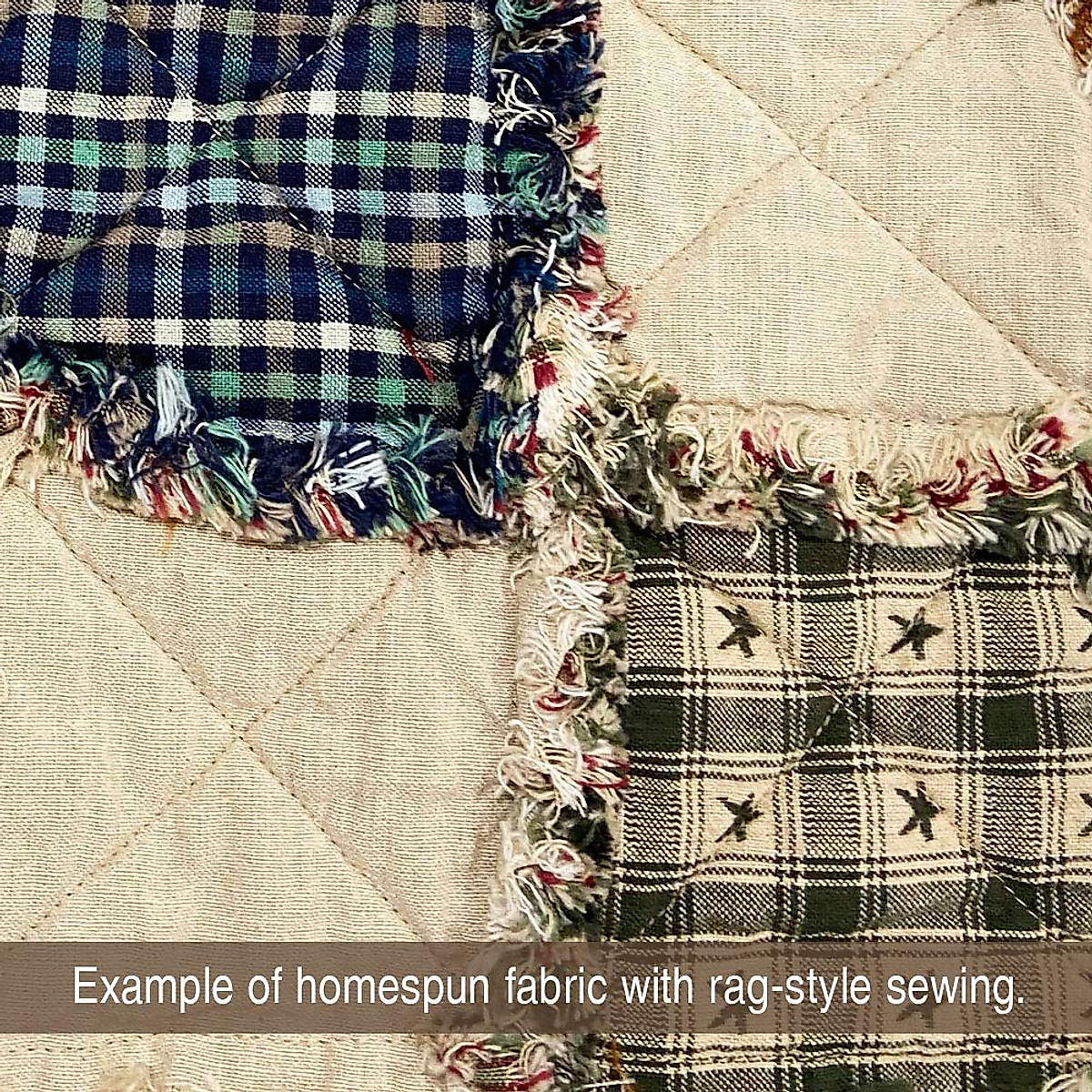 Ecru Solid Off-White Homespun Cotton Fabric by JCS - Sold by The Yard