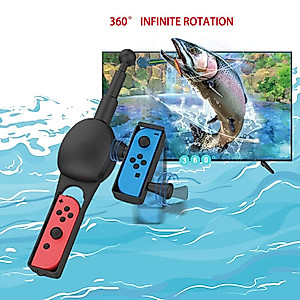 [New Upgrade] FunMax Fishing Rod Hand Grip for Nintendo Switch Joy-con Compatible with Fishing Star World Tour, Legendary Fishing, Bass Pro Shops: The Strike Championship Edition