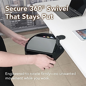 EHO Clamp-On Swivel Mouse Tray 360 Degrees Pencil Drawer Desk Organizer with Storage Space, Under Desk Storage for Pens, Paper Clips and More