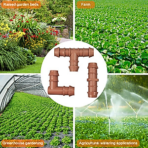 iMopo Irrigation Fittings Kit for 1/2"(.600" ID) Tubing,20 Pieces Set-8 Couplings, 6 Tees,6 Elbows - Barbed Connectors for Drip or Sprinkler Systems