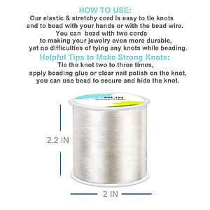 320 FT Jewelry Cord, Elastic Bracelet Rope Crystal Beading Cords, Transparent and Shiny Elastic Beaded Line, Can Easily Pass Through Beaded Jewelry, Suitable for DIY Jewelry Making, Bracelet Making