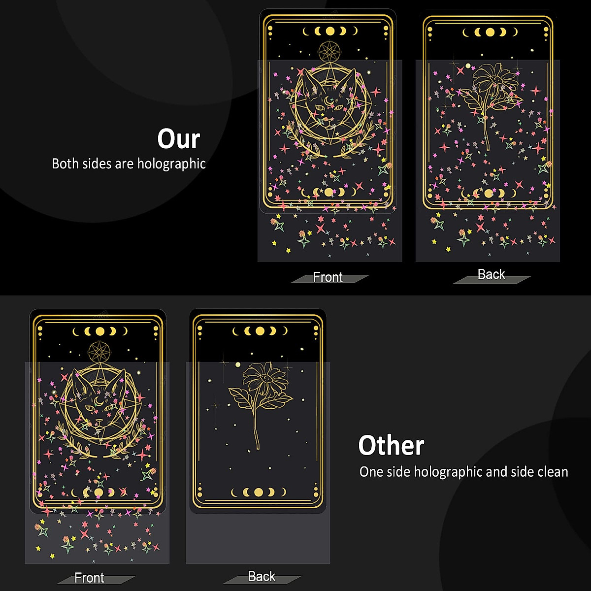 150 Pieces Little Star Laser Flashing Card Sleeves, Photocard Sleeves, Kpop photocard Sleeves, Foil Card Protective Sleeve 61x88mm