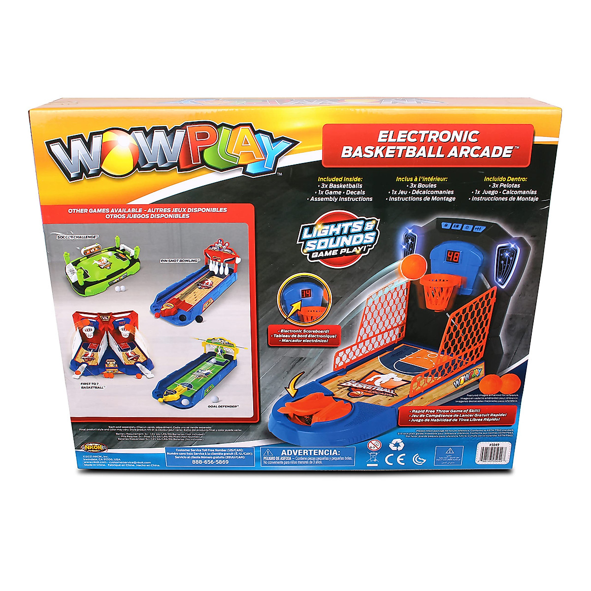 NKOK WowPlay Electronics Basketball Arcade,Multi