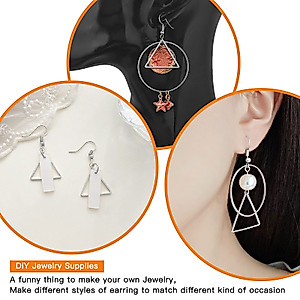 70Pcs Triangle Earring Beading Hoop,4Sizes Silver Earring Bead Connector Links Open Bezels Linking Rings Earrings Pendant for DIY Jewelry Making Finding,Earring Necklace,Crafts Supplies