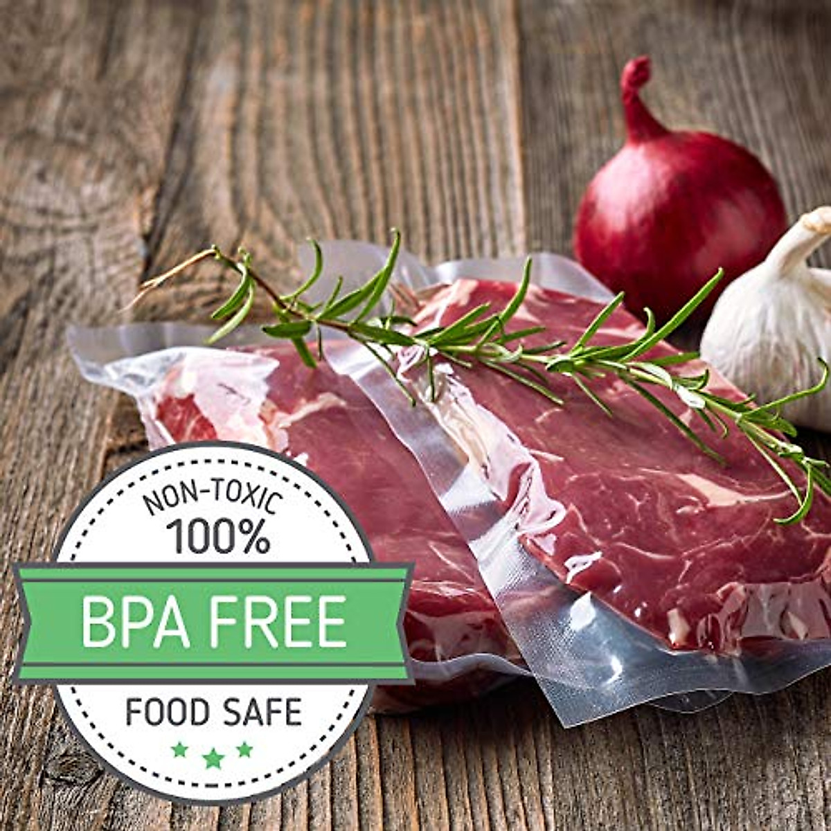 Nutri-Lock Vacuum Sealer Bags, 100 Quart Bags 8x12 Inch, Commercial Grade with BPA Free, Perfect for Sous Vide and Vac Storage