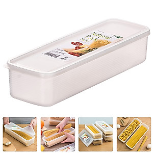 Cabilock Plastic Storage Bins Spaghetti Noodles 3pcs Pasta Container Spaghetti Noodle Storage Spaghetti Keeper Box Kitchen Pantry Storage Noodle Storage Container Storage Drawers re-usable