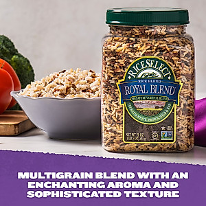 RiceSelect Royal Blend, Blend Of Texmati White, Brown, Red, And Wild Rice, Premium Gluten Free Rice, Non-GMO, 21 Ounce Jar