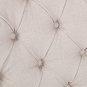 Christopher Knight Home Tafton Tufted Fabric Club Chair, Natural 33.7D x 34.6W x 34.6H in