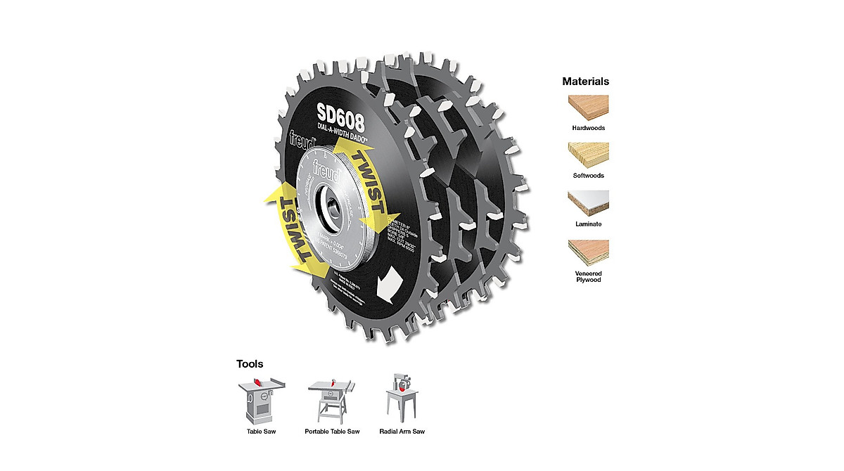 Freud SD608: Precise Dial-A-Width Dado Set