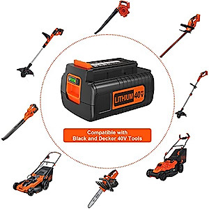 40 Volt MAX 2.0Ah Lithium Battery Replacement for Black and Decker 40V Battery,Compatible with All Power 40V Black and Decker Power+ Tools