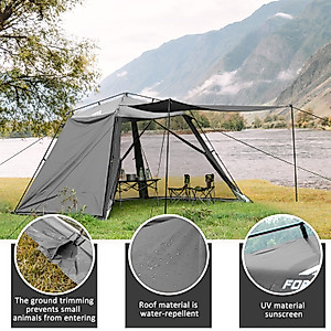 Forceatt Pop Up Gazebo 10 x 10 ft Height 7.05 ft UV Resistant Waterproof Garden Patio Gazebo Tent for Family Gatherings and All Kinds of Entertaining. (4-6 People)