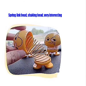 6PCS Smiley Face Emoticon Doll Bobble Head Car Ornament Car Bobble Head Small Jewelry Home Office Cute Smiley Face Emoticon Ornament Decorations Soothe Emotions Release Stress