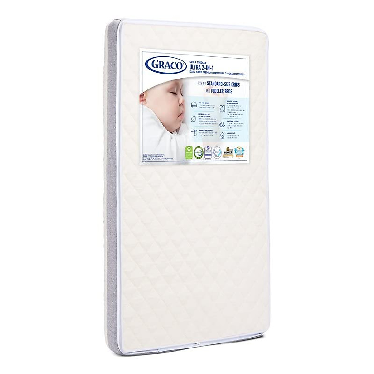 Home Square 2-Piece Set with 4-in-1 Crib Changer & Crib Mattress in White