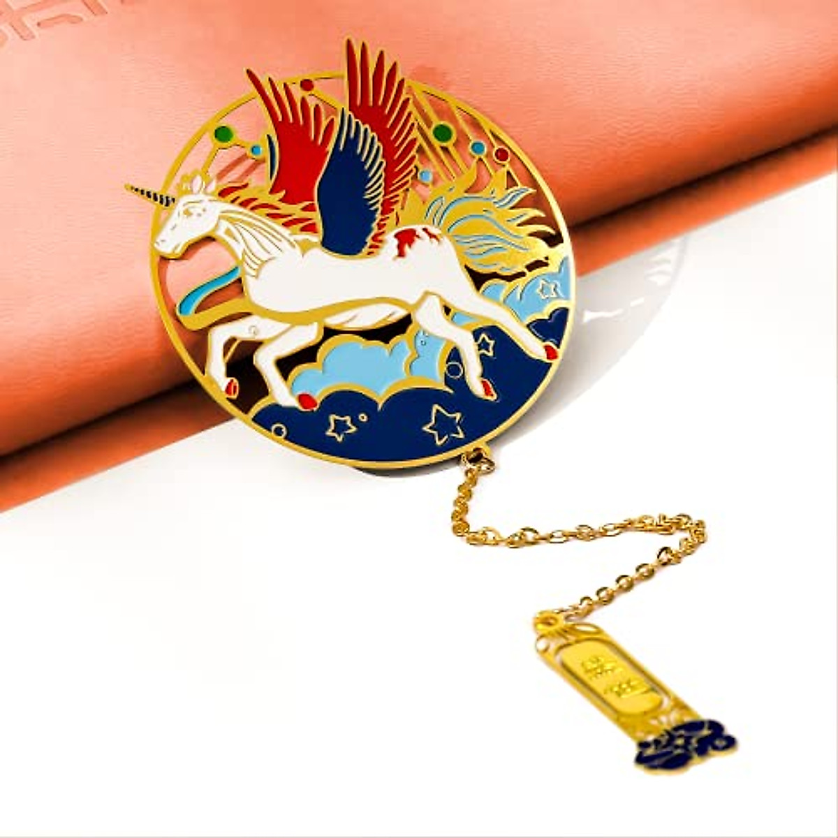 ZZWS Lucky Unicorn Bookmark Metal Cute Bookmarks for Women Girls Book Lovers Happiness Animal Bookmark Gift for Readers Girls Boys Best Friend