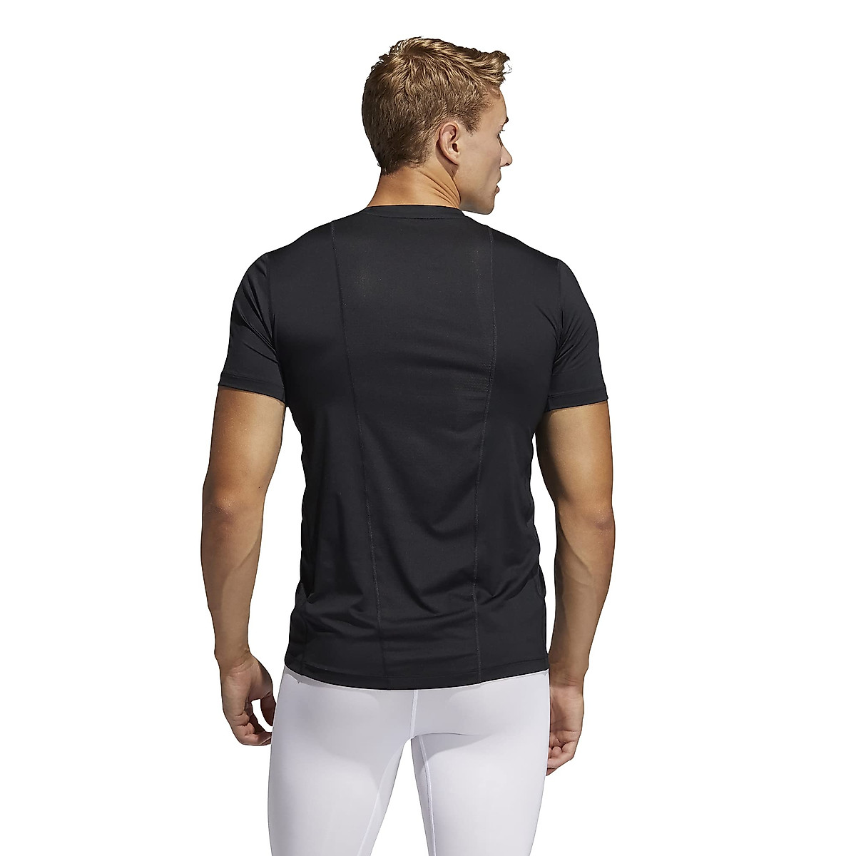 adidas Men's Techfit Fitted Tee, Black, 3X-Large