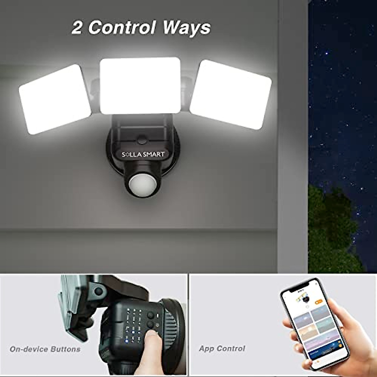 Smart LED Security Lights, 36W 5000LM Dimmable Motion Sensor Lights Outdoor, 2700K-6500K, IP65 Waterproof, App Group Control, Dusk to Dawn Security Flood Light for Garage, Yard, Porch