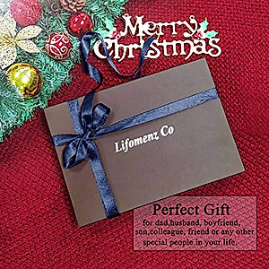 Lifomenz Co Wood Cufflink Box with Glass Window Cufflink Display Case Ring Organizer and Cufflink Box for men Hold 36-46 Pairs