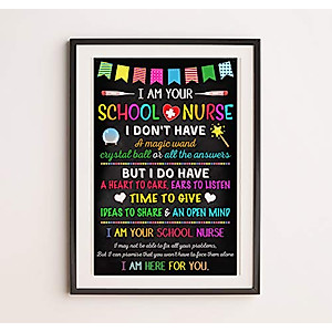 LUPPLE Posters AprilLove I am Your School Nurse I Don't Have A Magic Wand Sign, School Nurse Office Poster, School Health Office, Health Clinic Print, Chalkboard Sign