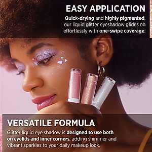 UNICORN GLOW Gleam Eye Glitter 01 Mirror, Liquid Glitter Eyeshadow for High Impact Glam Looks 0.14 oz. / 4 g Made in Korea