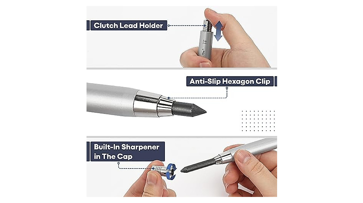 Mr. Pen 5.6mm Mechanical Pencil Lead Holder for Precise Drawing
