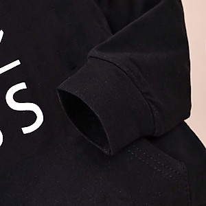 Aalizzwell Toddler Baby Long Sleeve Hooded Sweatshirt Pocket Pullover Hoodies for Boys Girls (Black-1, 3T)