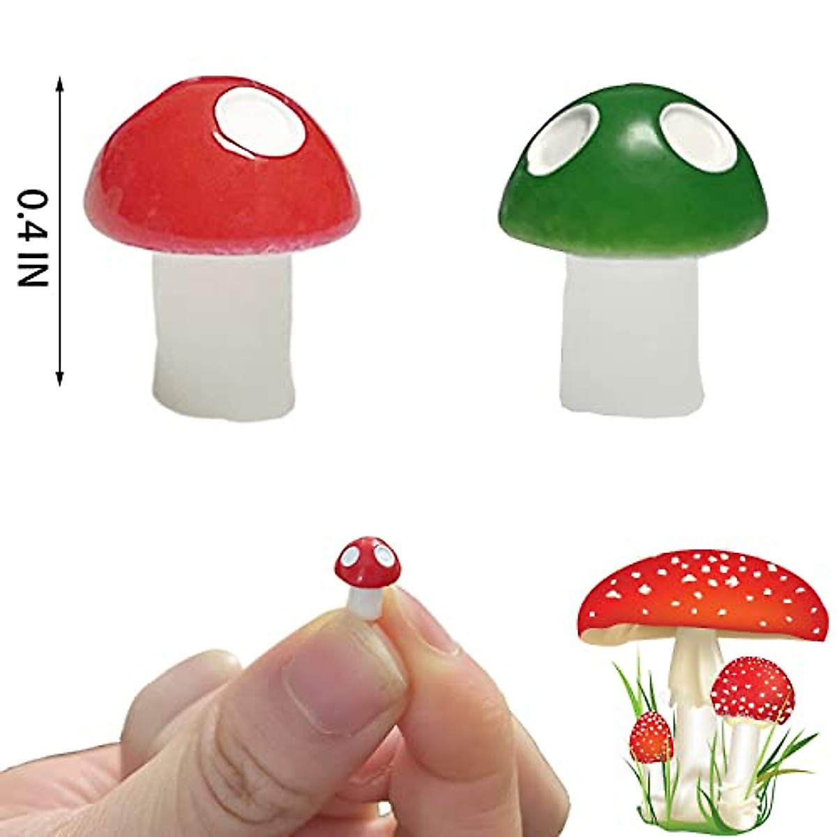 MOADMOPB 140 pcs Tiny Mushrooms Mini Mushroom Miniature Figurines Fairy Garden Mushroom Indoor Outdoor Mushroom Statue Decor Mushroom Decoration for Fairy Garden Miniature Moss Landscape (B)