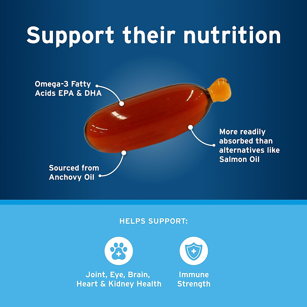 Pet Protect from The Makers of Advantage Omega 3 Supplement for M/L Dogs | 60 Capsules