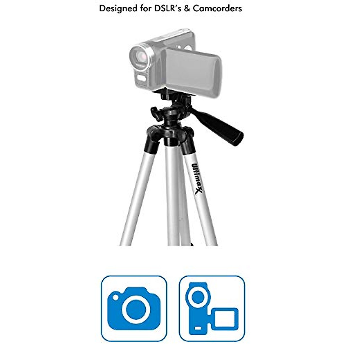 Ultimaxx 50" Inch Lightweight Portable Camera Tripod Stand with Carrying Bag for Sony, Nikon, Canon, Olympus, Pentax, Panasonic, Samsung Cameras and Camcorders