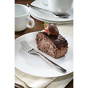 DANIALLI 40 Piece Silverware Set For 8, 18 10 Stainless Steel Silverware Set, Modern Fidenza Hammered Flatware Set, Knife/Fork/Spoon & Long Teaspoon/Salad Fork Mirror-Polished Dishwasher Safe Cutlery