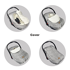 CozyMe Car Seat Cover for Infant Comes with Ultra Soft Fleece Carseat Bunting Bag for Winter, Infant Footmuff for Winter